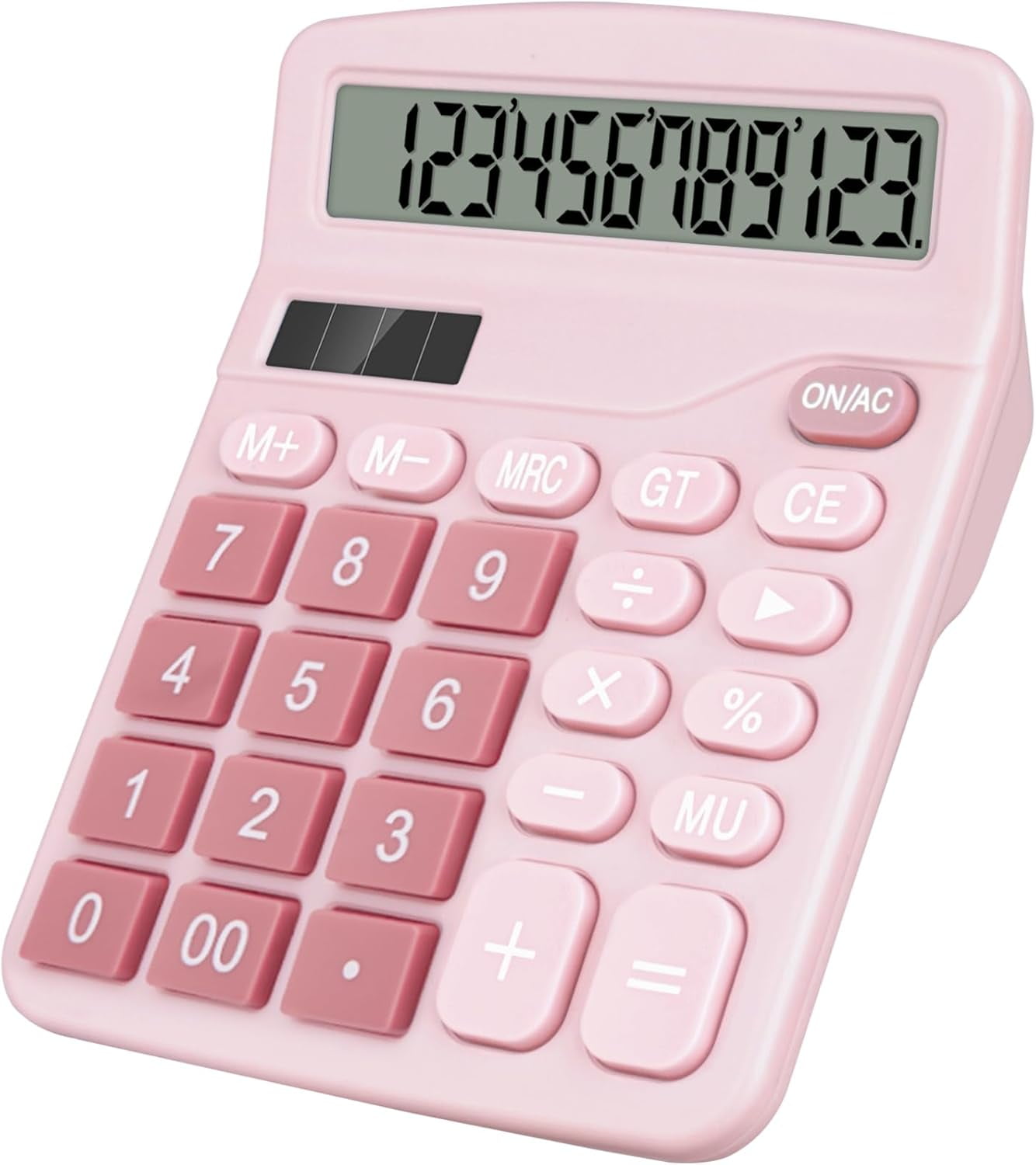 Desktop Calculator, Pink Calculator Big Buttons, 12-Digits Lar LCD ...