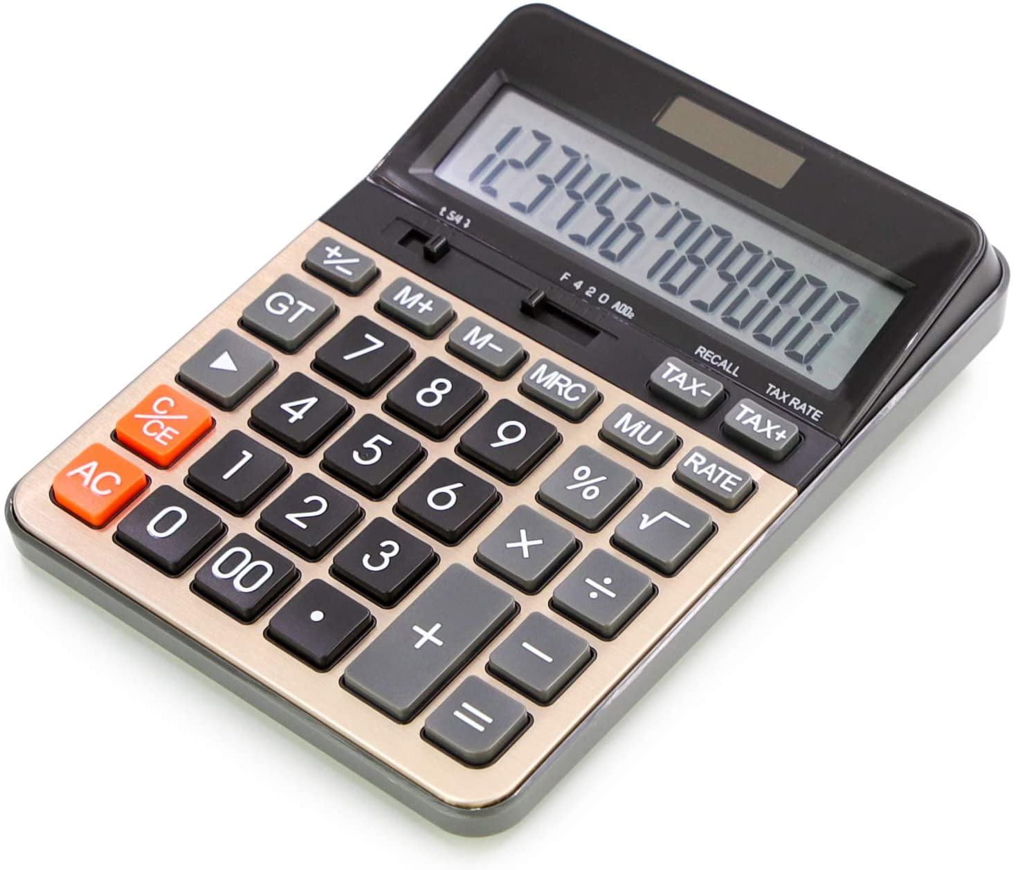 Desktop Calculator with Large 12 Digit LCD Display, Solar Battery Dual ...