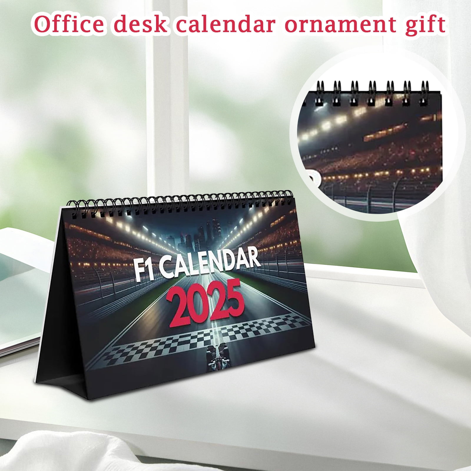 Desktop Calendar 2025, with Race Track Design，Experience the Thrill of ...