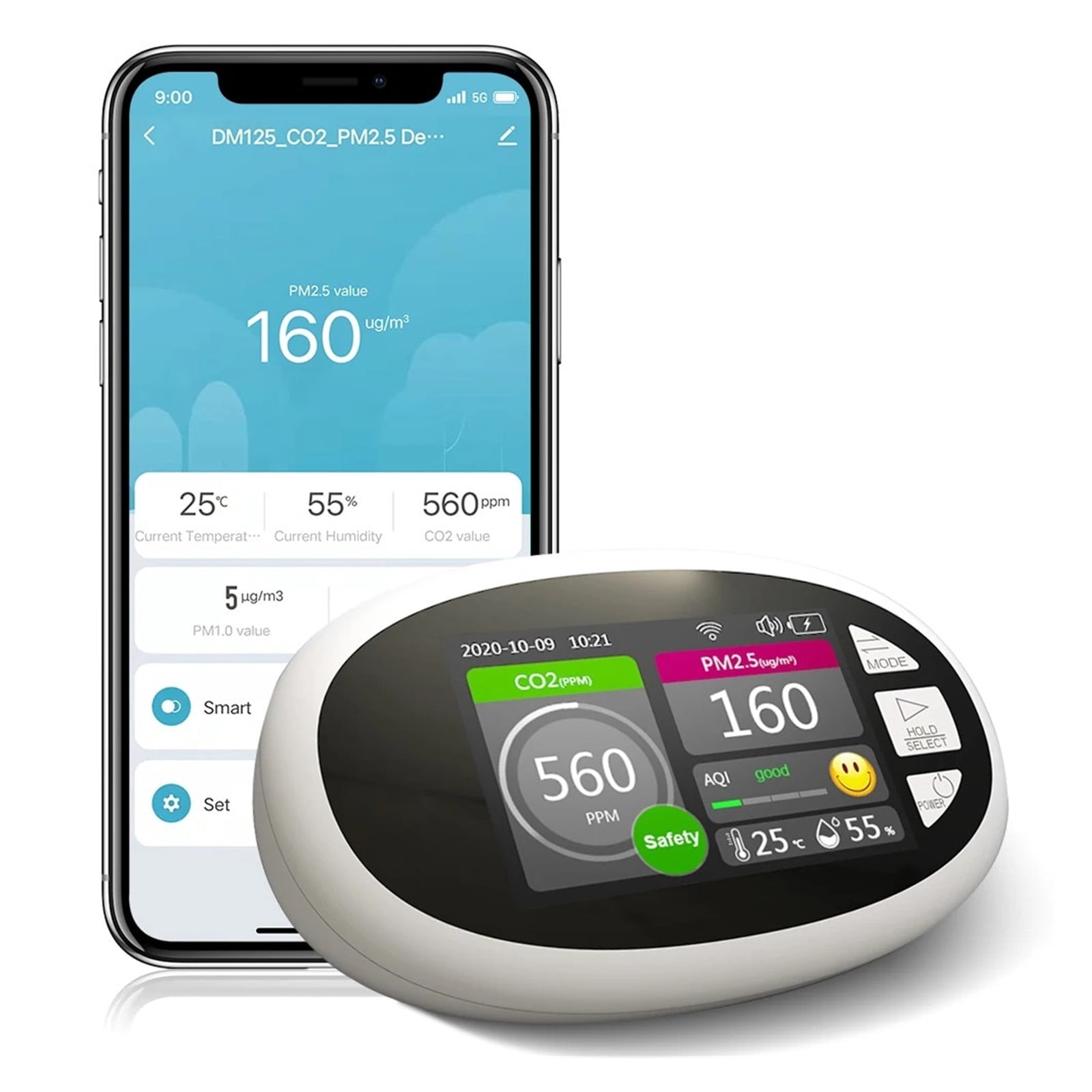 Desktop Carbon Dioxide Air Quality Monitor High Sensitivity Temperature ...