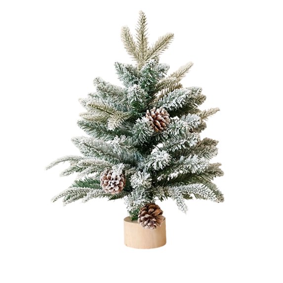 Desktop Cedar Christmas Tree With Simulated Snow And Pine Cones For ...