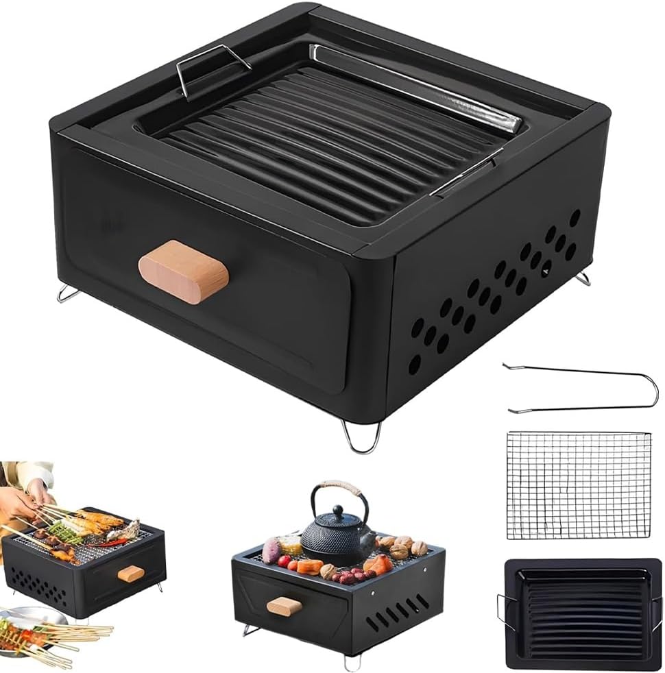 Desktop Charcoal Grill, Portable Table Top Small BBQ Grill, Tea Stove ...