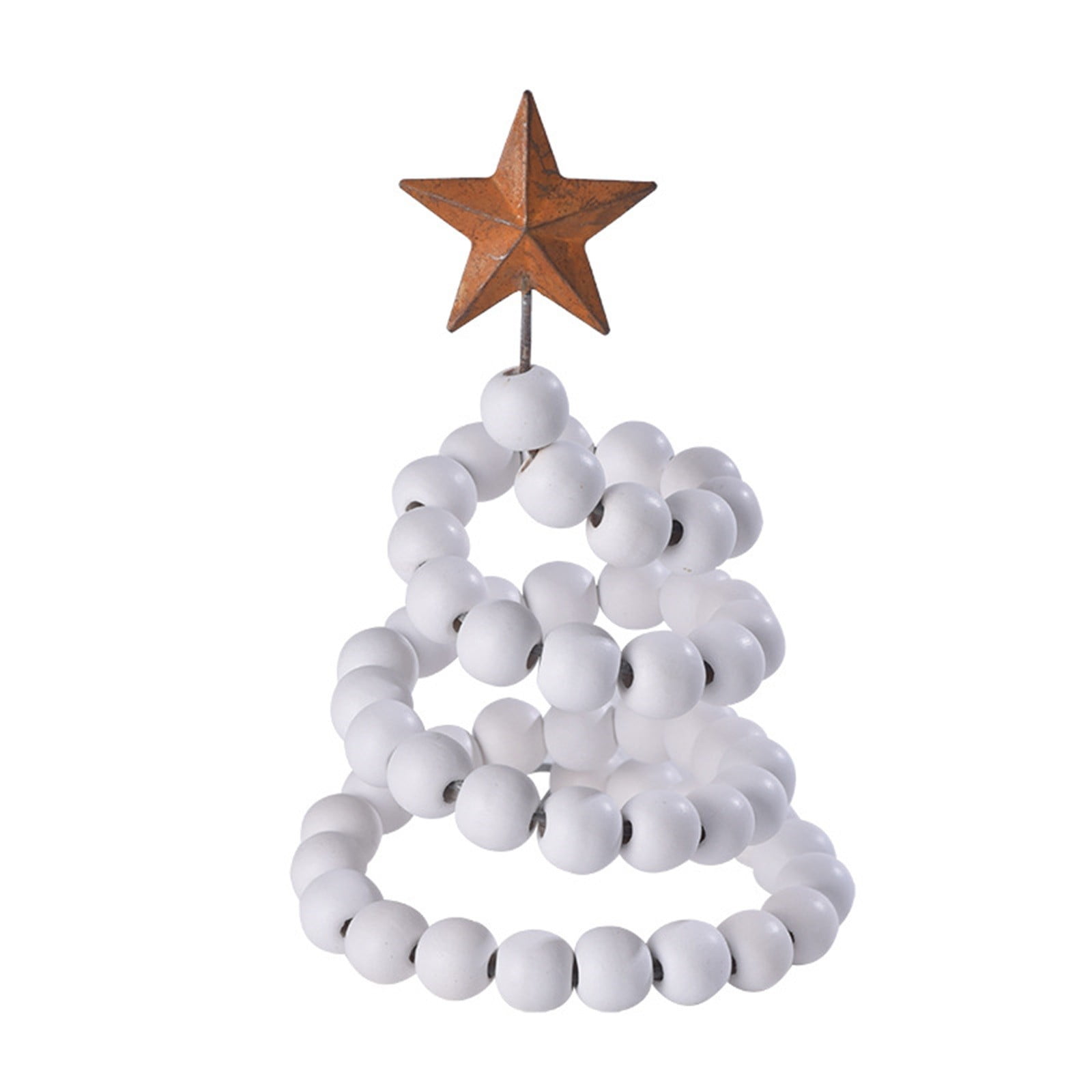 Desktop Christmas Tree, Wooden Bead Desk Christmas Tree with Star ...