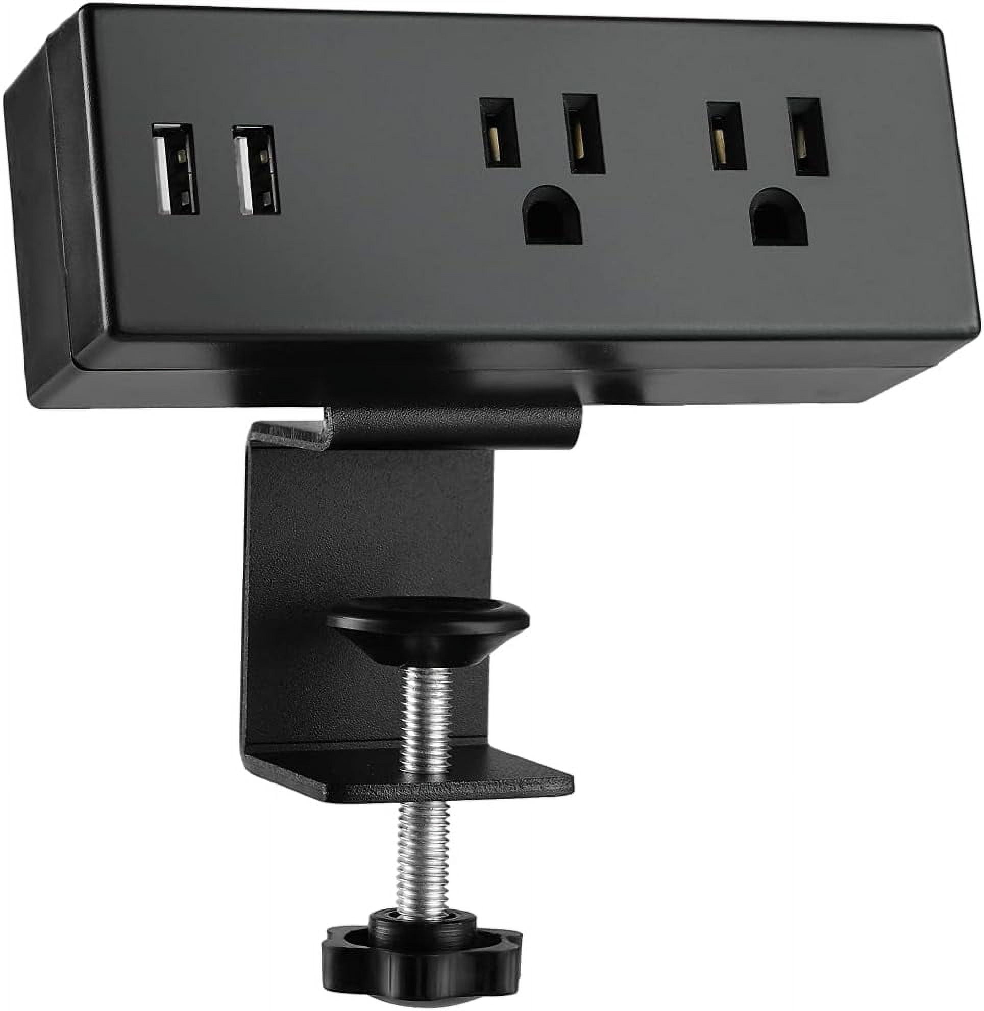 Desk Clamp Power Strip with USB Ports Desktop Mountable Outlets Table ...