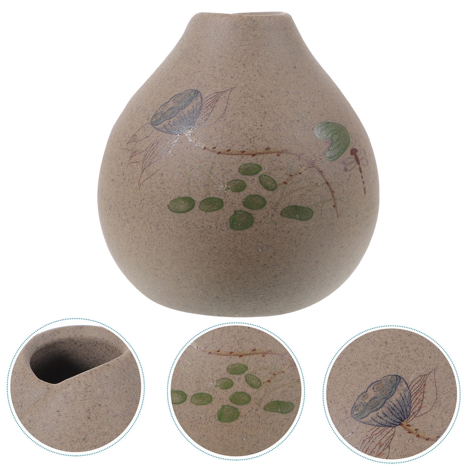 Desktop Clay Vase Tabletop Decorative Vase Flower Container for Home ...