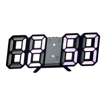 Wtake 3D LED Wall Clock, Modern Digital Alarm Clock, 24/12 Hours ...