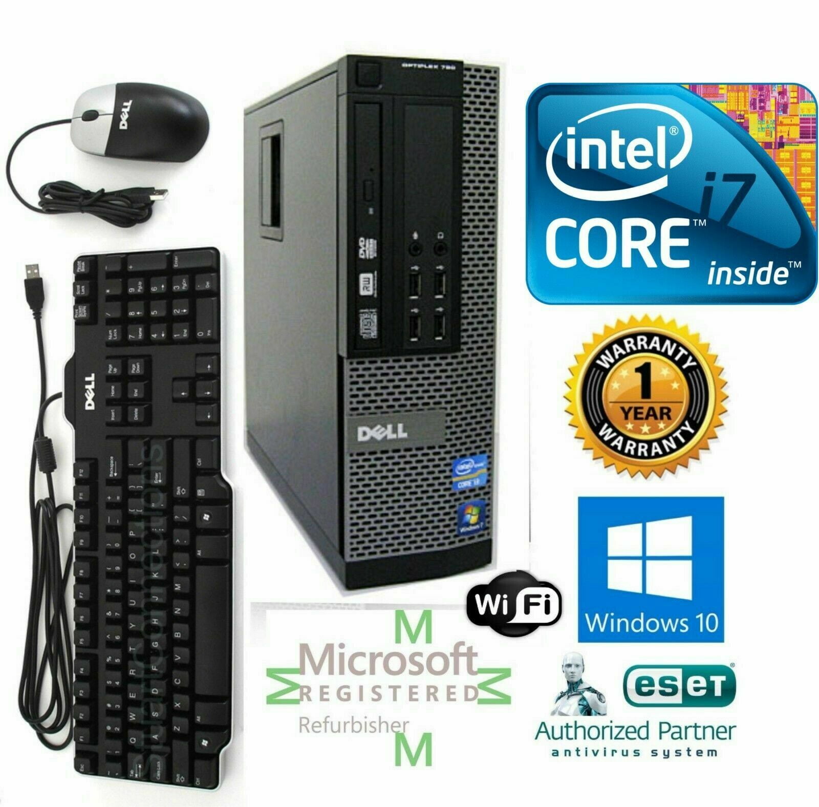 Restored Desktop Computer Dell 9010 OptiPlex PC SFF Intel i7-2600 3 ...
