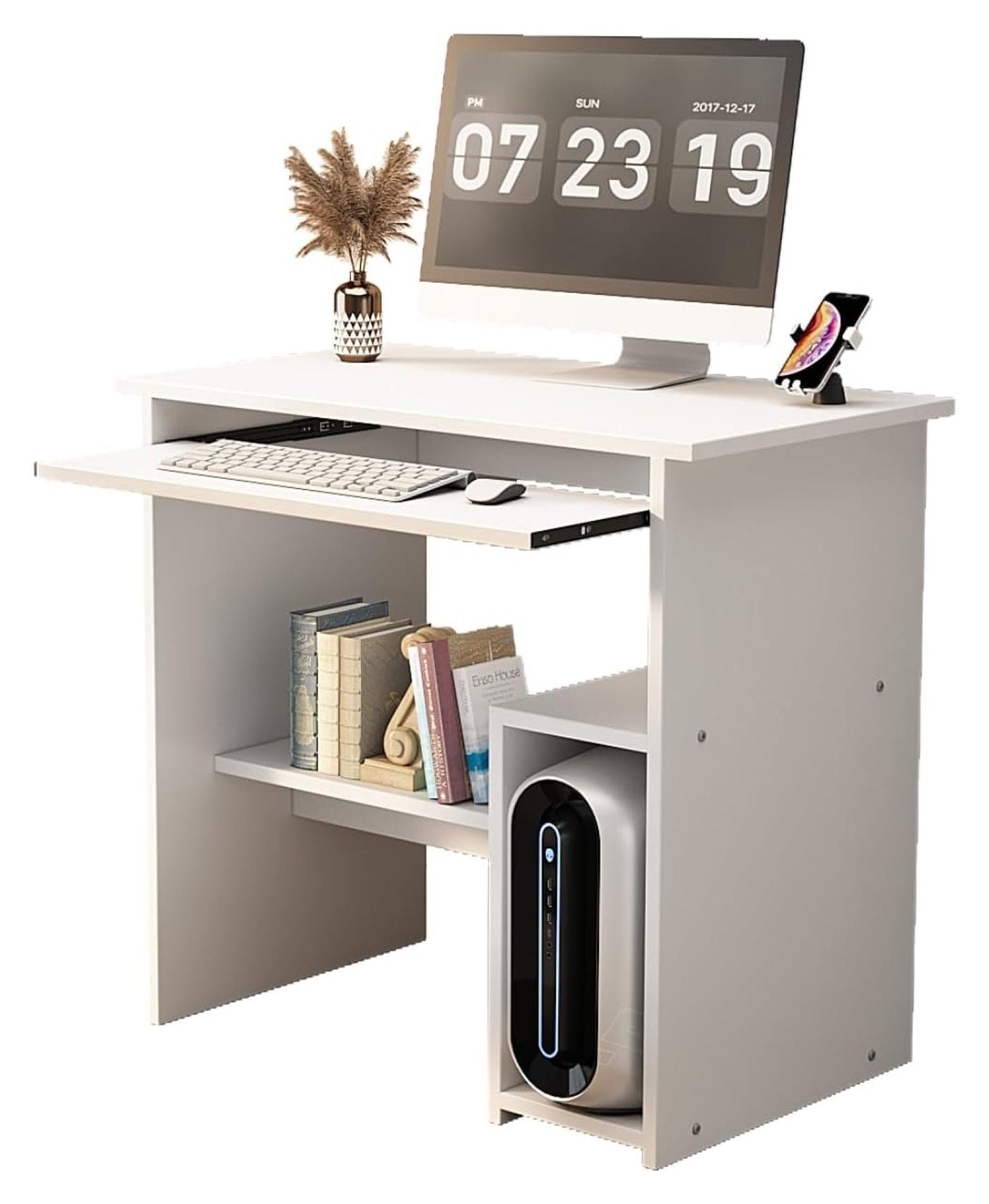 Desktop Computer Desk, Laptop Study Table Office Desk with Storage ...