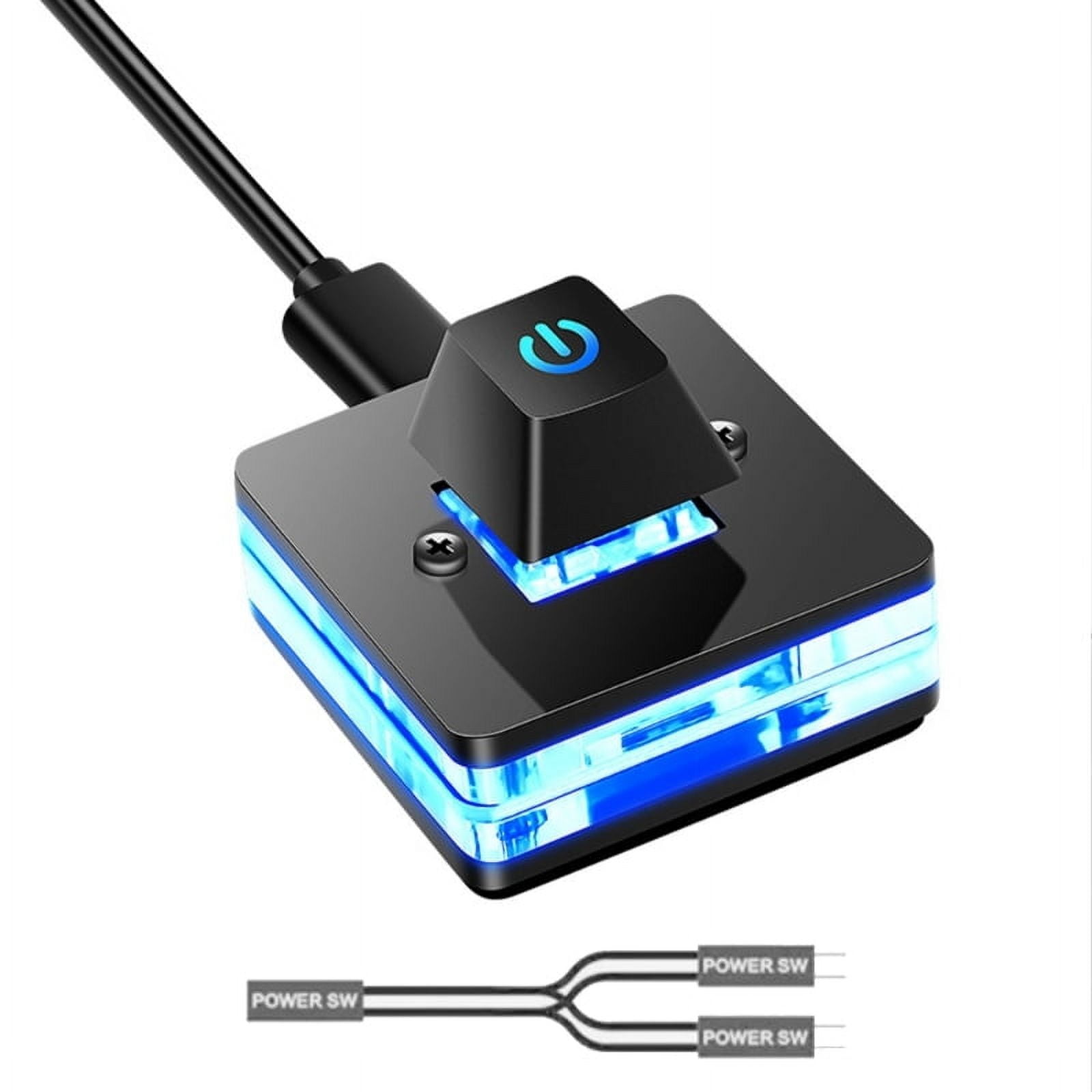 Desktop Computer Power Button with Extension Cable and LED Light, Long ...