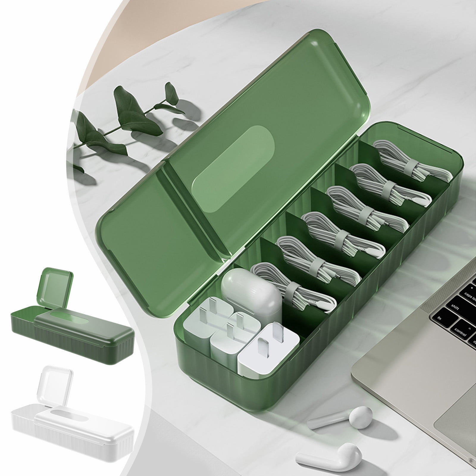 Desktop Data Cable Organizer, Charging Cable Charger Organizer Box ...