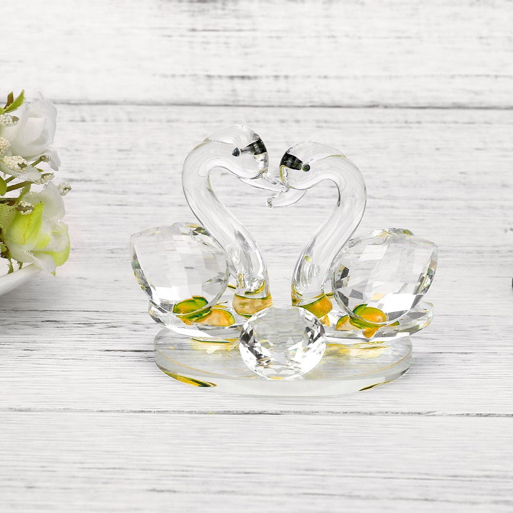 Desktop Decor Crystal Swan Wedding Decor Paperweight Figurine Gift ...