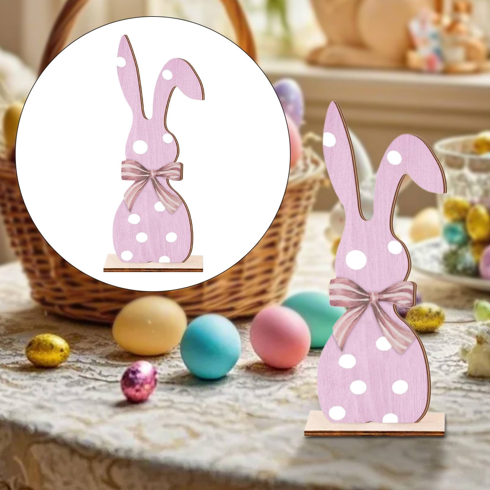 Desktop Decor,Easter Bunny Decorations Wooden Spring Decor Rustic Tray ...