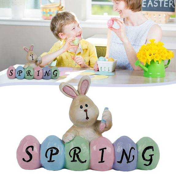 Desktop Decor,Easter Bunny Egg Ornaments | Colorful Bunny And Easter ...