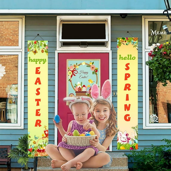 Desktop Decor,Easter Porch Sign, Happy Easter Banner Indoor Outdoor ...