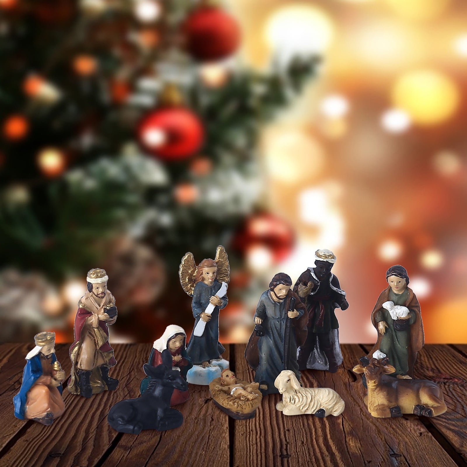 Desktop Decor Scene Hand Ornament Sets Indoor Christmas Collectable For ...