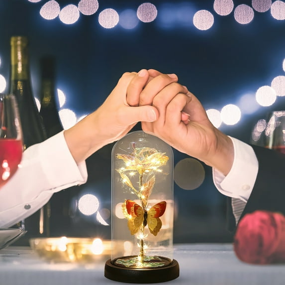 Desktop Decor,Valentine'S Day Gift Rose Decoration Transparent Acrylic ...