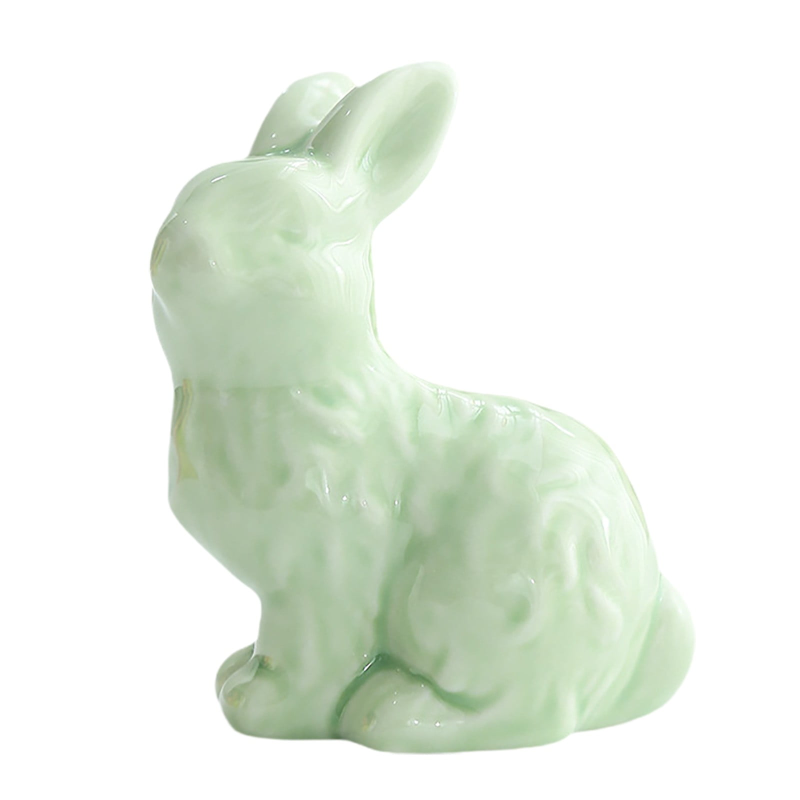Desktop Decoration 2025 Ceramic Bunny Figurine Christmas Bunny Statue ...