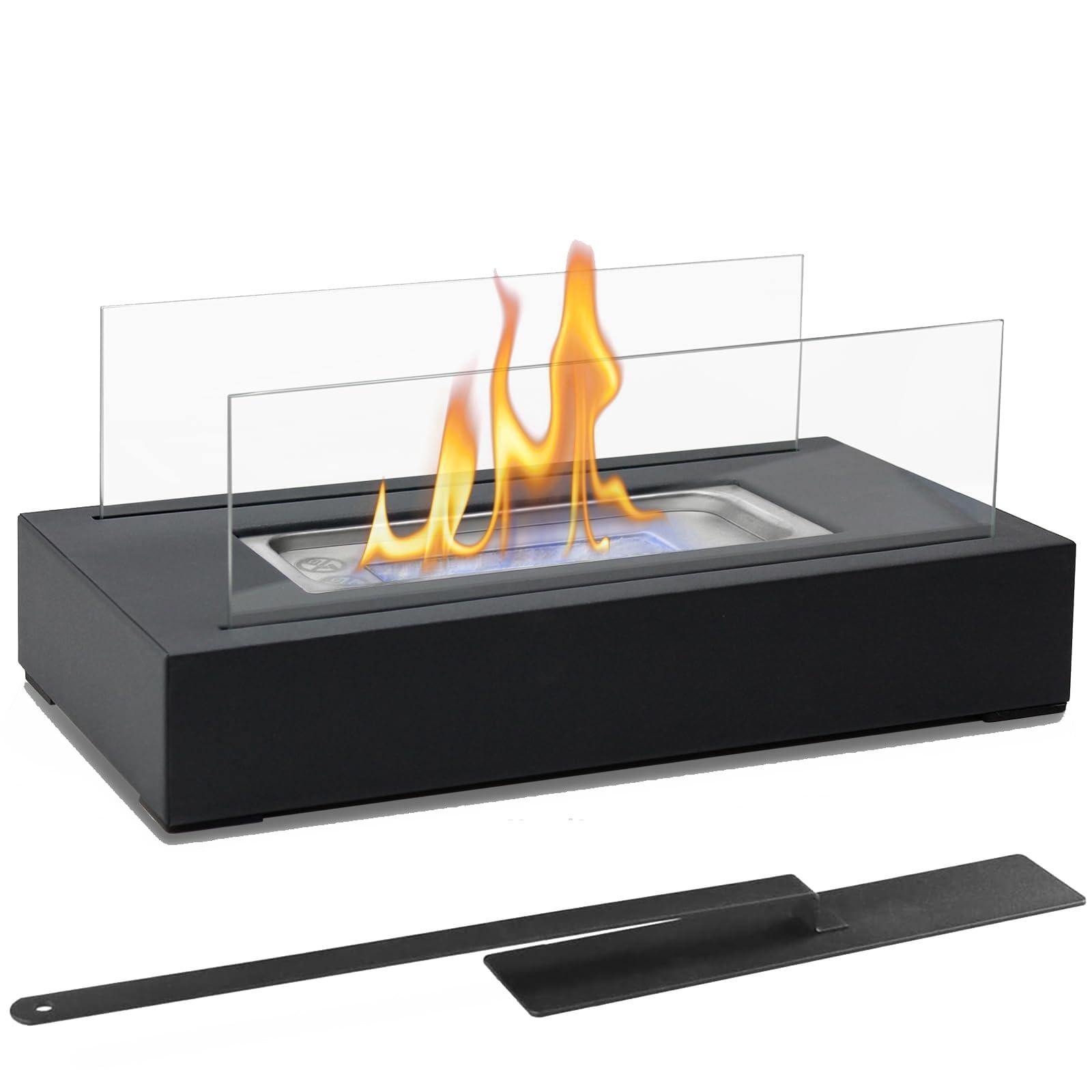 Desktop Decoration 2025 Desktop Real Fire Rectangle Fireplace Light ...