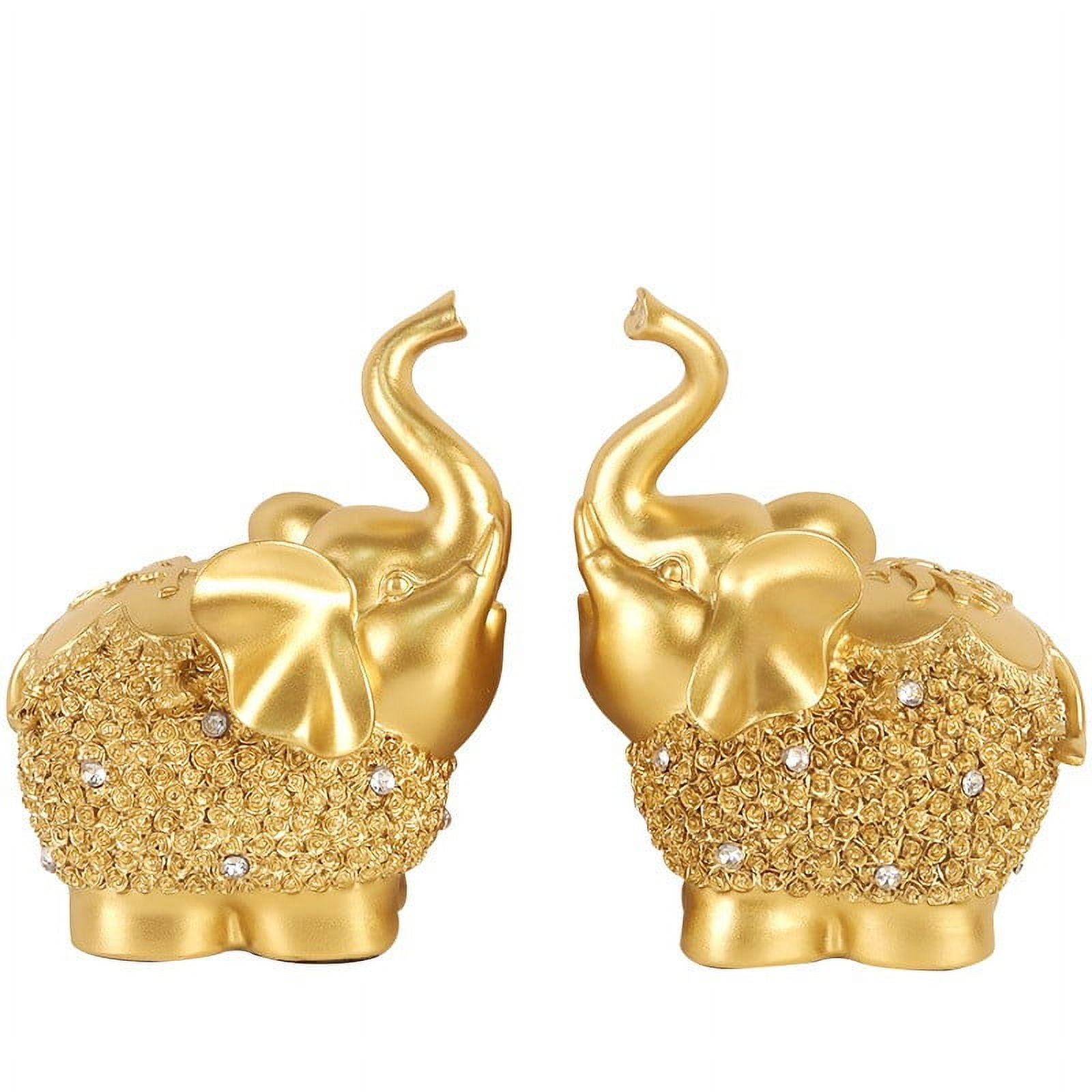 Desktop Decoration 2025 Feng Shui Elephant Statue Golden Wealth ...
