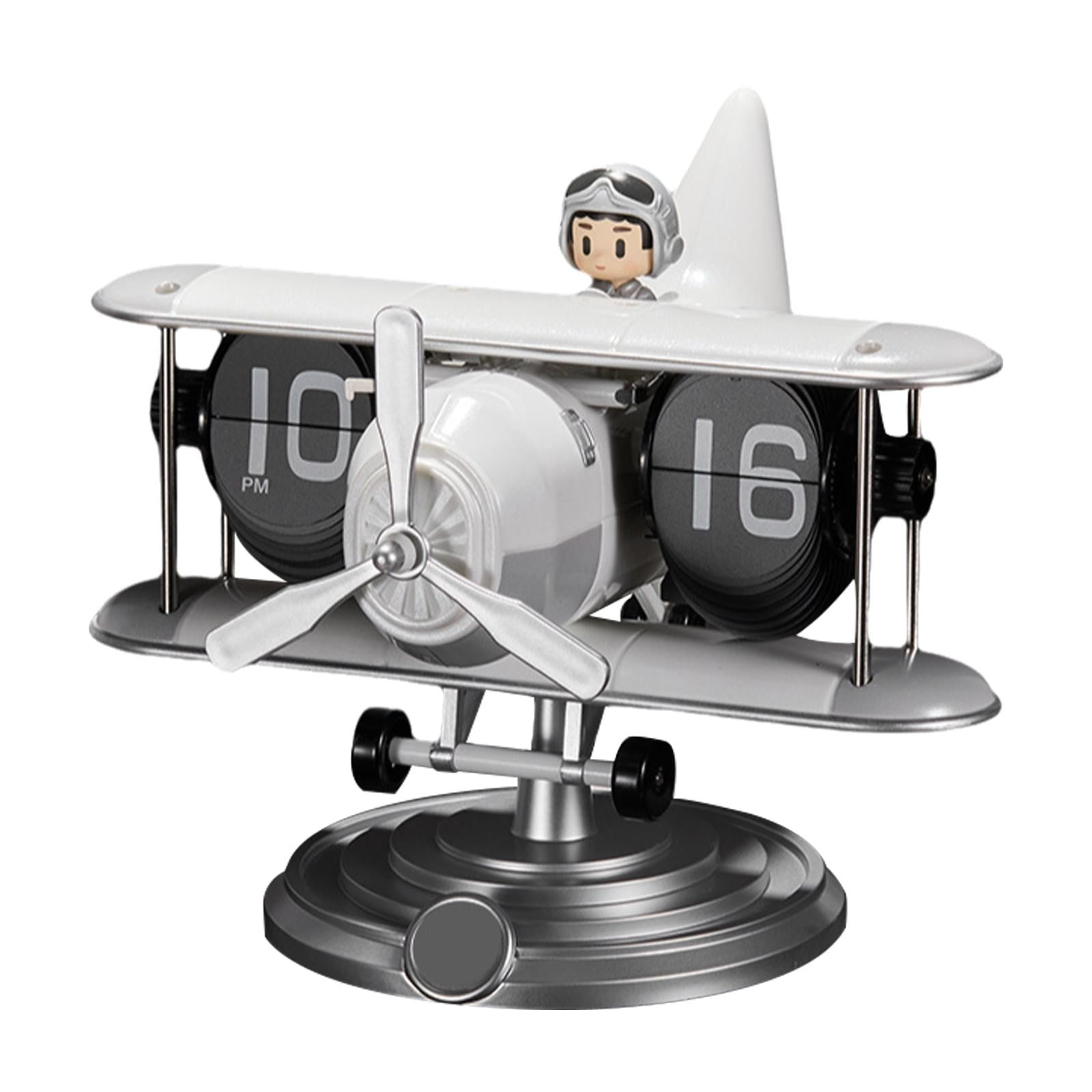 Desktop Decoration 2025 Time Flying Airplane Flip Clock Automatic ...