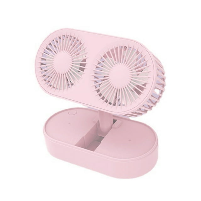Desktop Double Blade Small Fan USB Mini Folding Desktop 2 Head Fan for ...