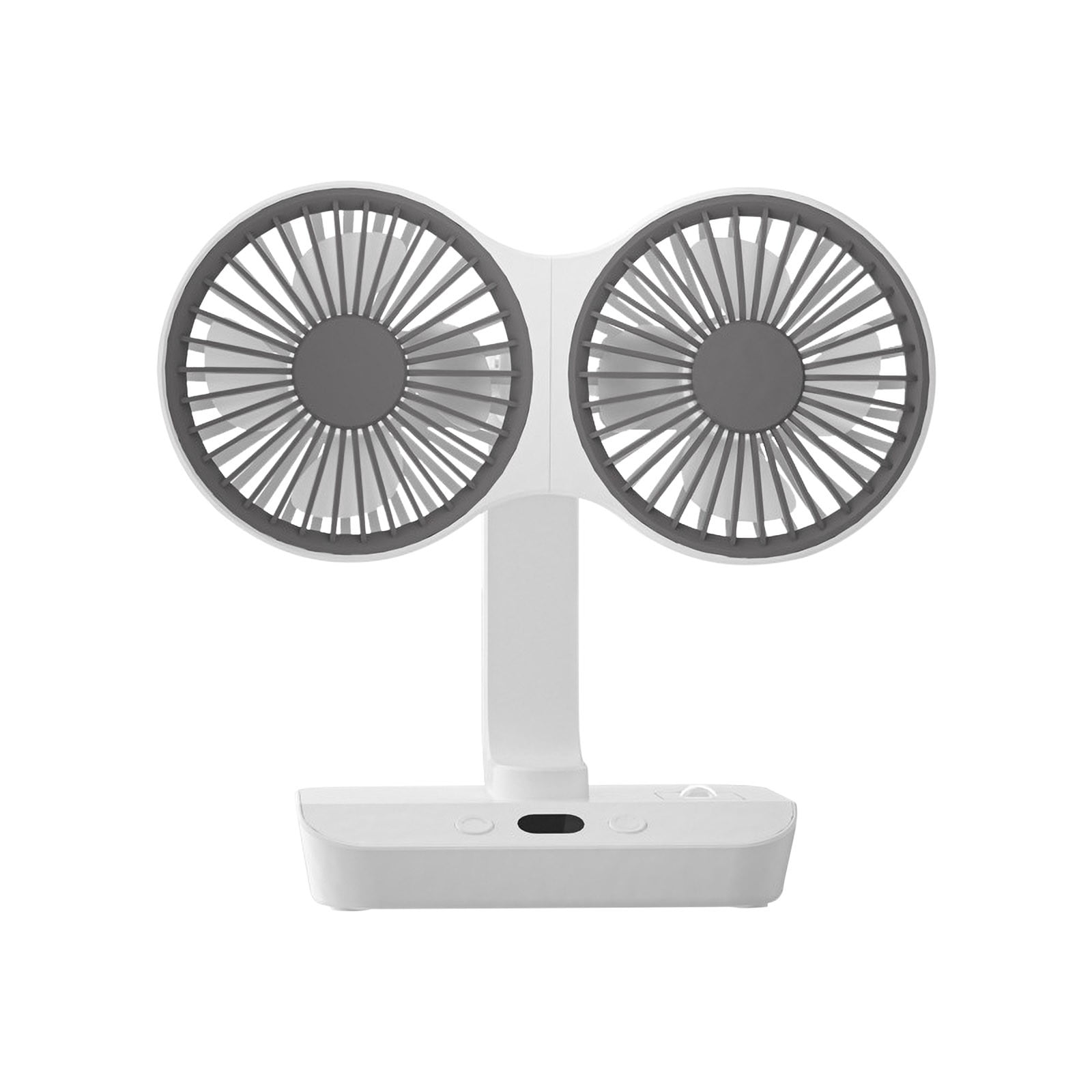 Desktop Double Head Fan Light Sound Dual-Head Shaking Head Fan Usb Mini ...