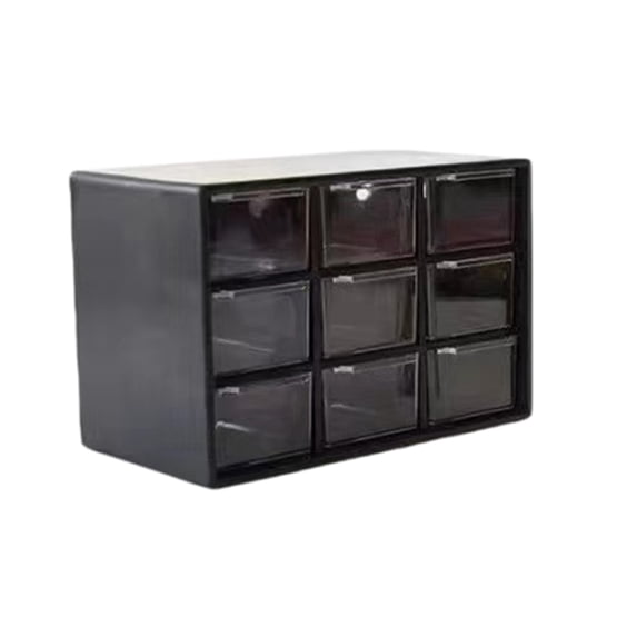 Desktop Drawer Organizer with 9 Clear Drawers, Plastic Desktop Craft ...