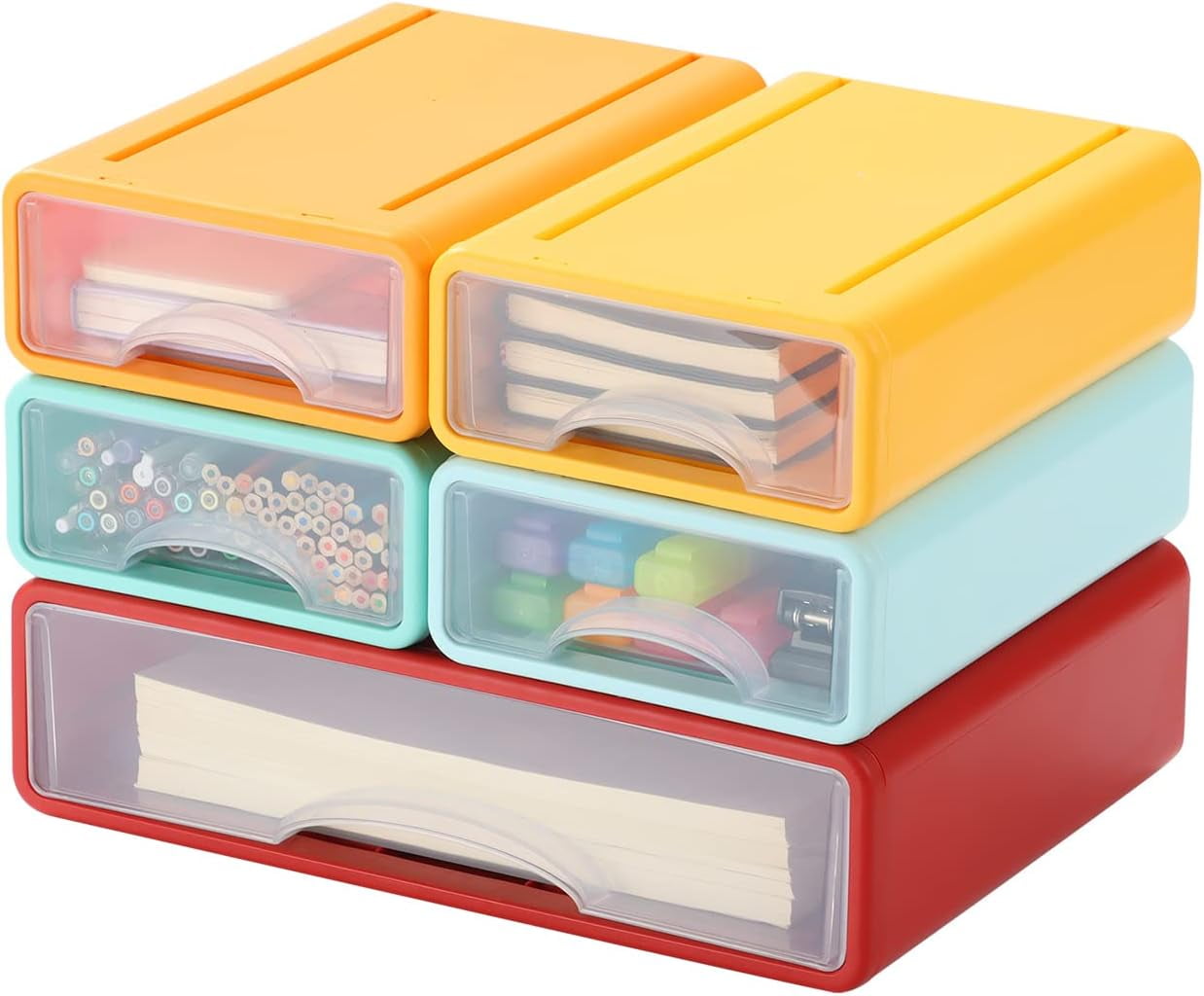 Desktop Drawers for Paper, Stackable Office Storage Drawers for Desk ...