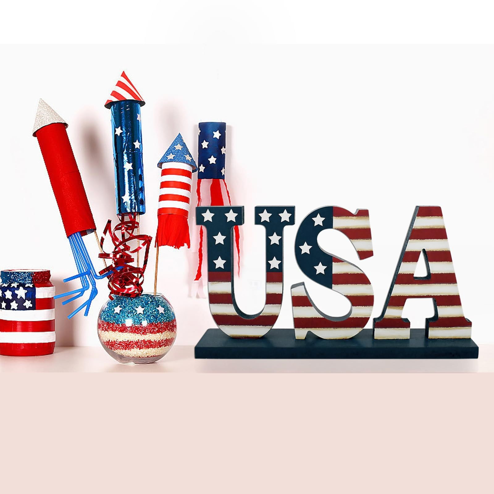 Desktop Dress Upindependence Day Table Decoration Wooden Craftswooden ...