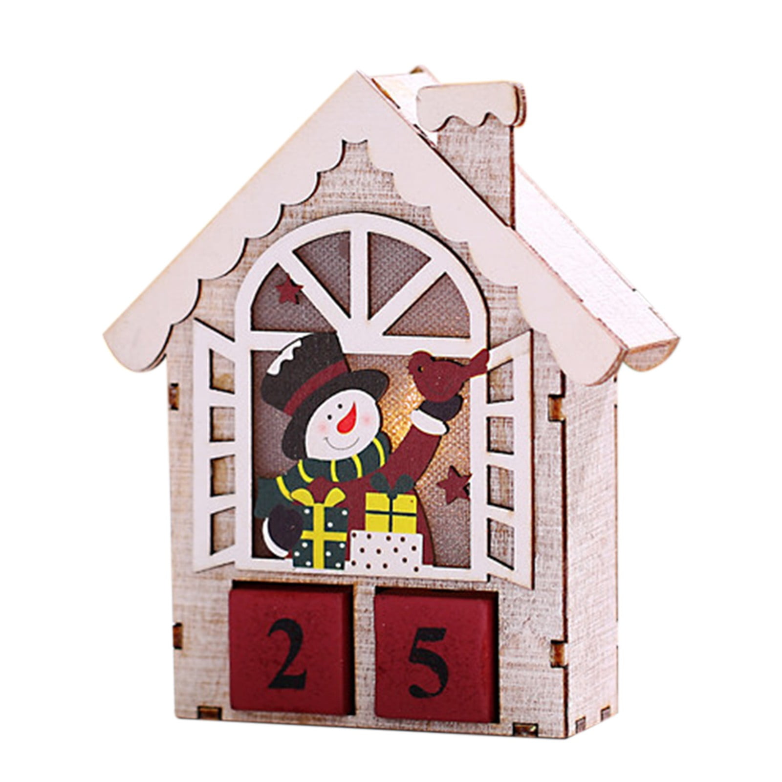 Desktop Dress up Christmas Lighted Calendar Wooden Creative Countdown ...