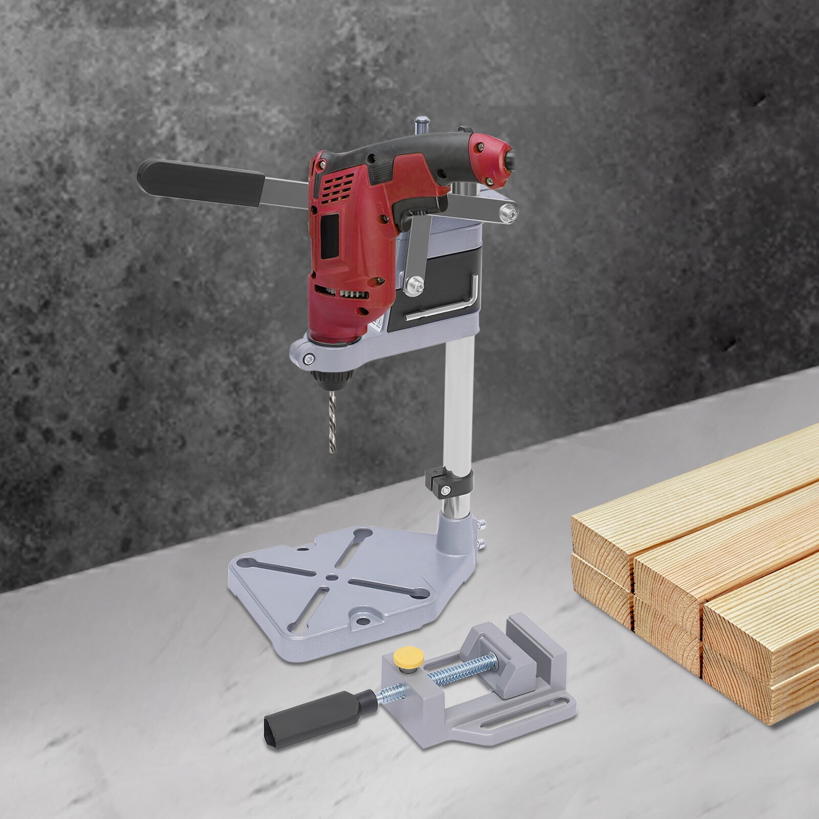 Desktop Drill Press Stand, Adjustable Bench Clamp, Aluminium Alloy ...