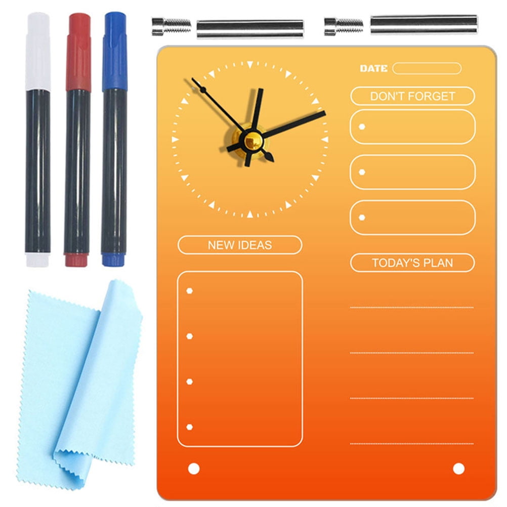 Desktop Dry Erase Board Clock Planning Functional Daily Planner with ...