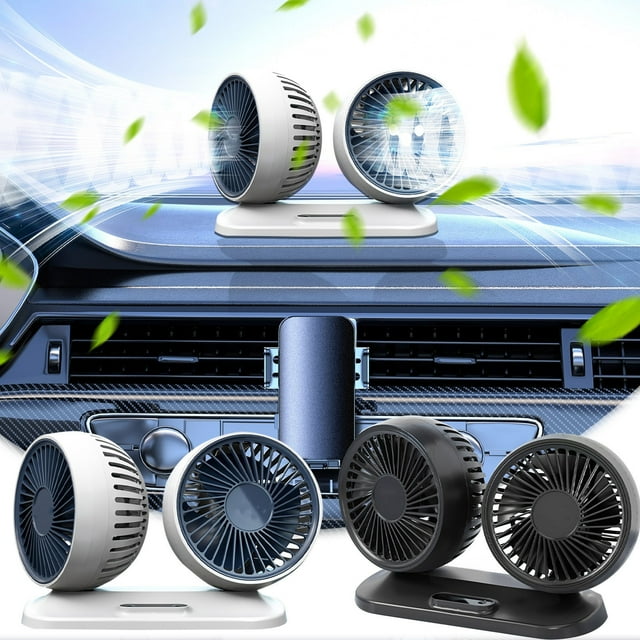 Desktop Dual-Head Fan, 24V Powerful Cooling, 12V Universal Interface ...