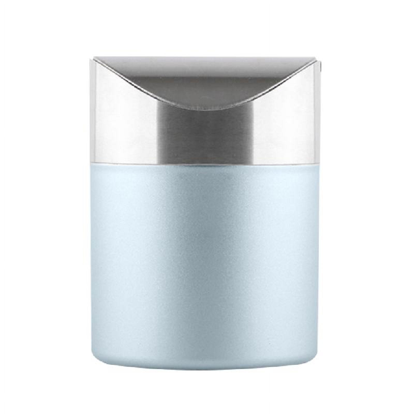 Desktop Dustbin Small Trash Can Stainless Steel Bin Swing Lid for ...