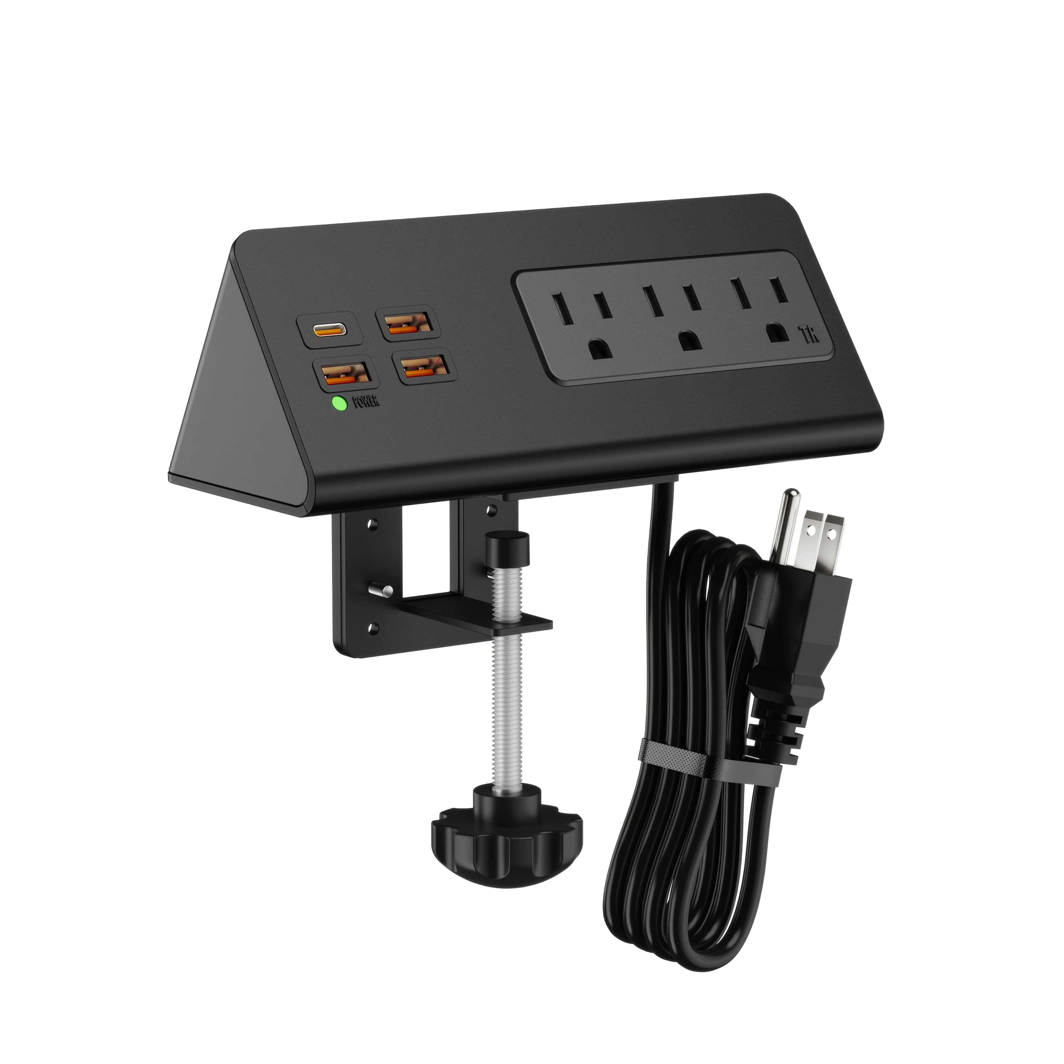Desktop Edge Office Socket, 7-in-1 Orange USB Power Strip, PD20W USB-C ...