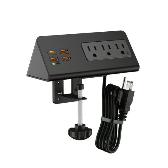 Desktop Edge Office Socket, 7-in-1 Orange USB Power Strip, PD20W USB-C ...