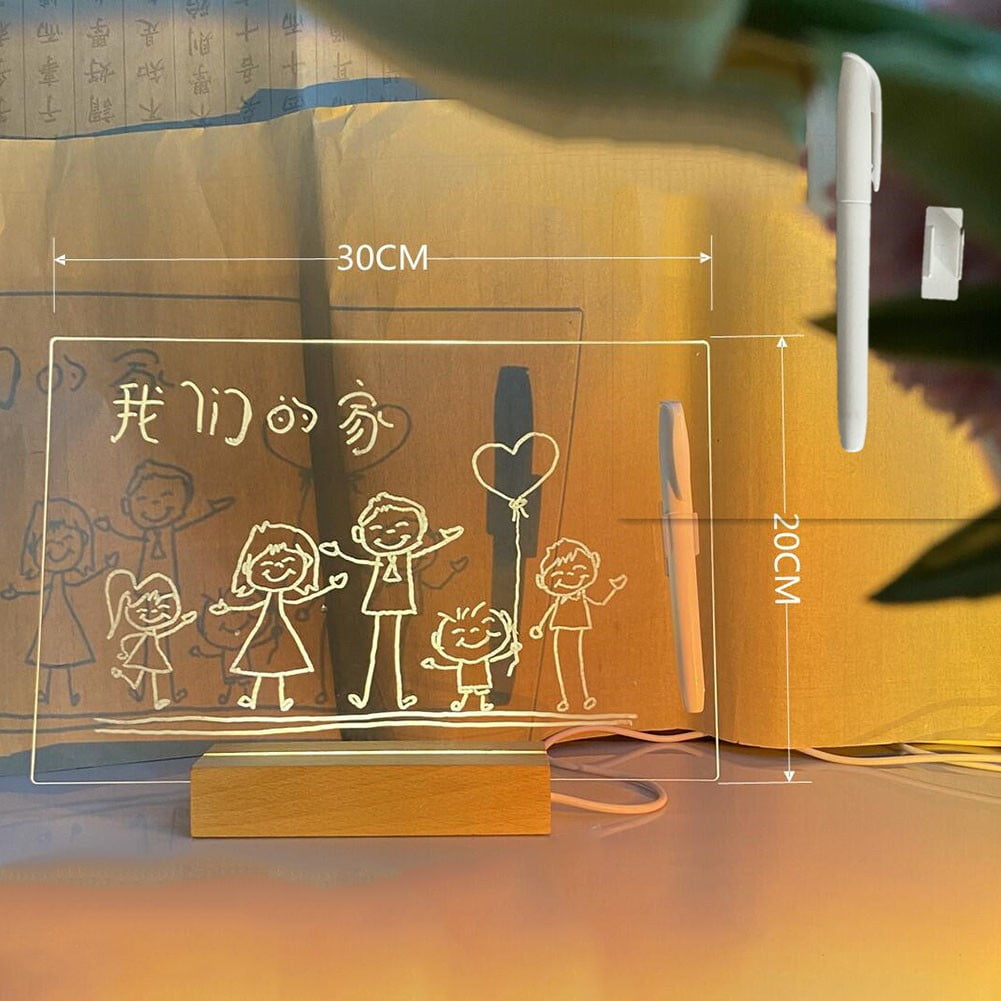 Desktop Erasable Luminous Acrylic Color Blackboard Writing Board ...