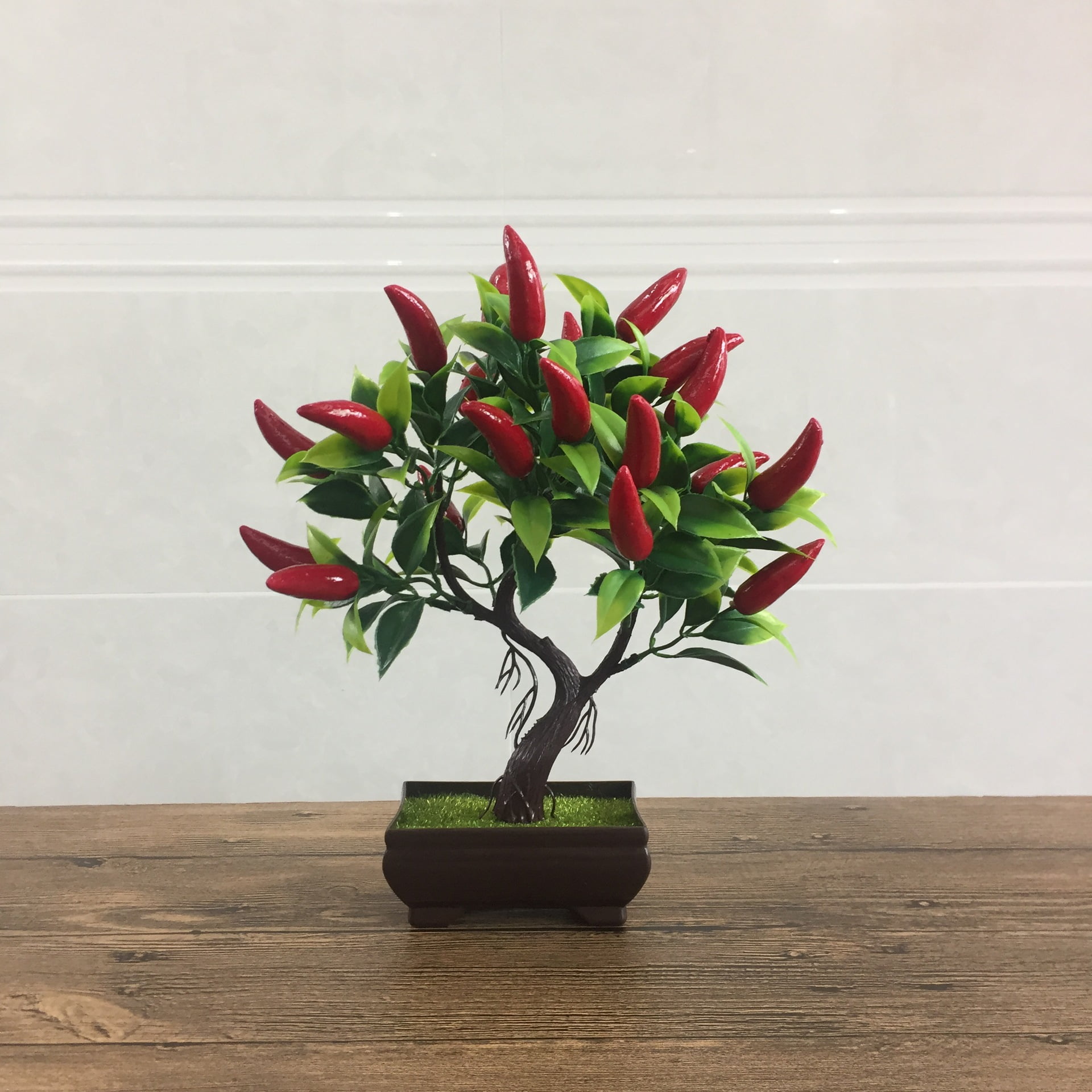 Desktop Fake Chili Tree Realistic Bonsai Plant Artificial Chili Tree ...