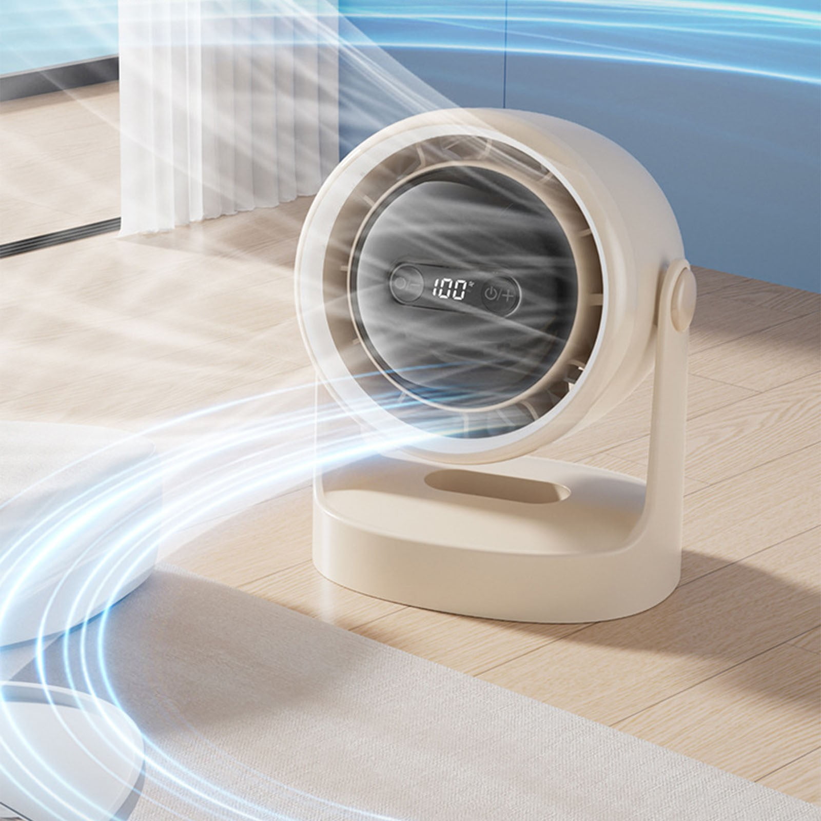 Desktop Fan Portable Fan with 3-speed Night Light, USB Charging Fan ...