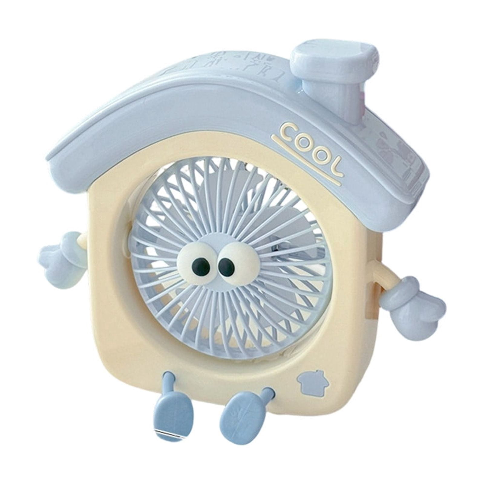 Desktop Fan USB Rechargeable Cute House Mini Fan Portable Cooling Fan ...