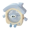 Desktop Fan USB Rechargeable Cute House Mini Fan Portable Cooling Fan ...