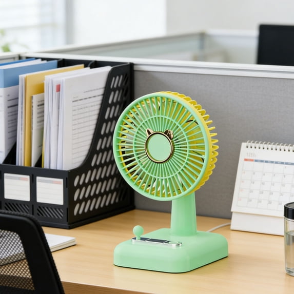 Desktop Fan, USB Rechargeable Small Portable Fan with 3 Speeds, Quiet ...