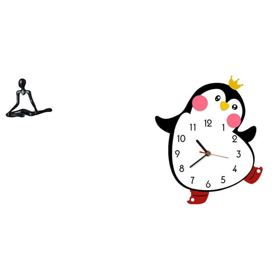 Desktop Figurine Abstract Thinker Sculpture Wall Clock Wooden ...