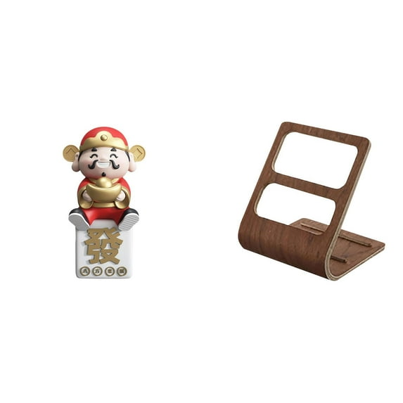 Desktop Figurine Cartoon God of Fortune Feng Shui Gift Wooden Resin ...