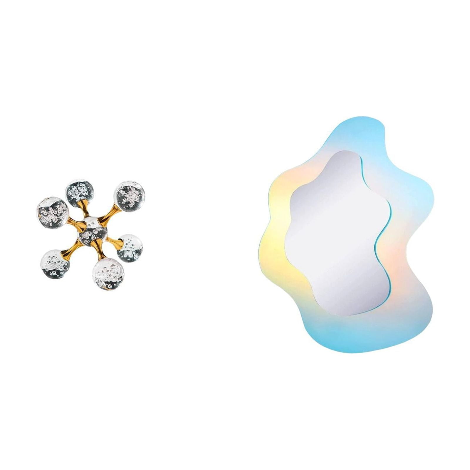 Desktop Figurine Mirror Statue Bubble Sphere Design Glass Aesthetic for ...