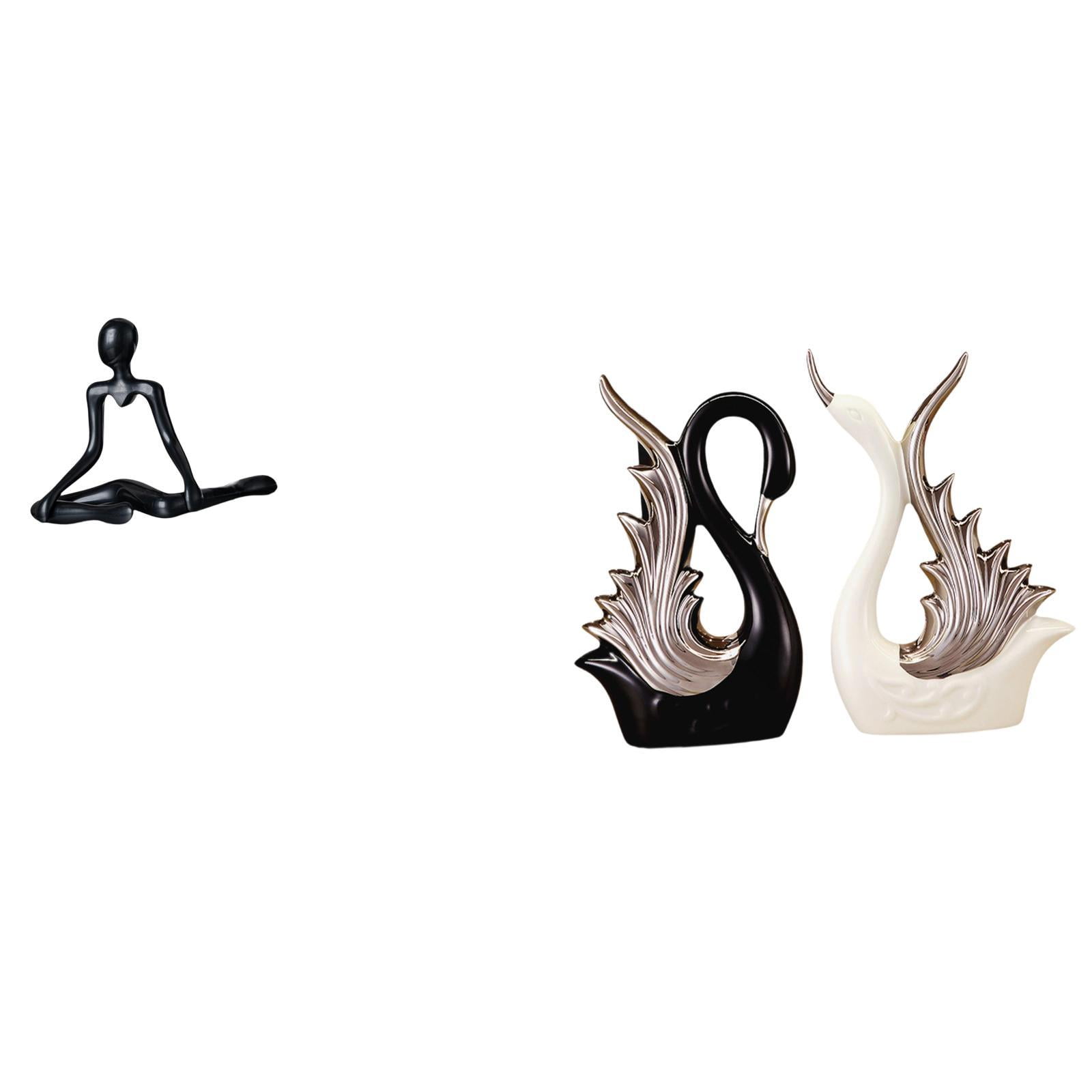 Desktop Figurine Swan Statue Abstract Sculpture Smooth PP Material for ...