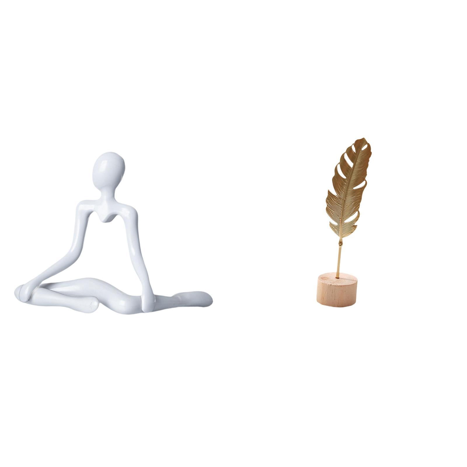 Desktop Figurine Thinker Abstract Sculpture Leaf Statue Iron Material ...