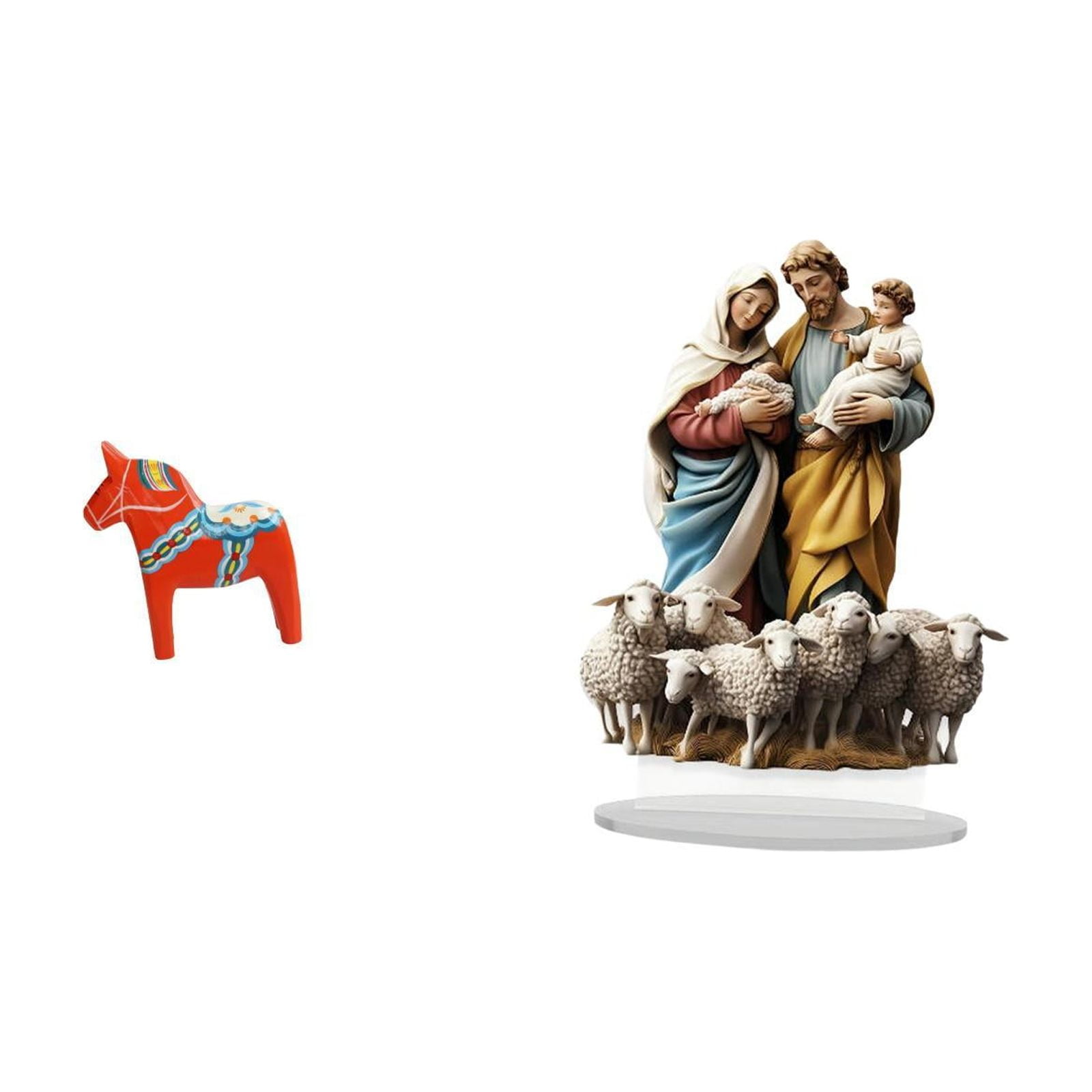 Desktop Figurine Traditional Swedish Dala Horse Statue Handicraft ...