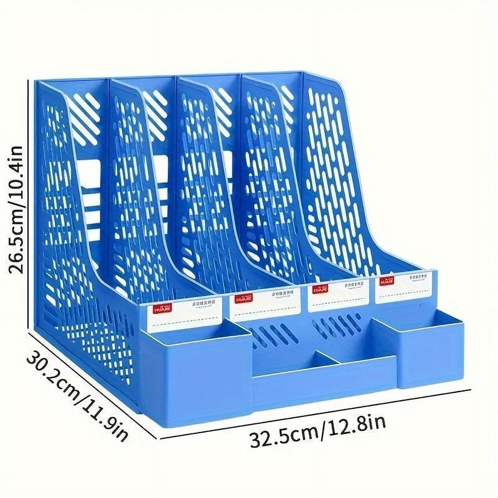 Desktop File Magazine Folder with 4 Section Plastic Hollow Documents ...