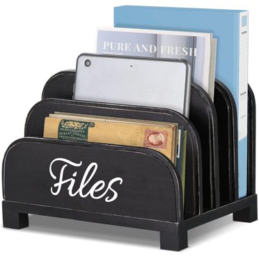 Desk Organizer Mail Organizer Countertop File Sorter, Bamboo Desk File ...